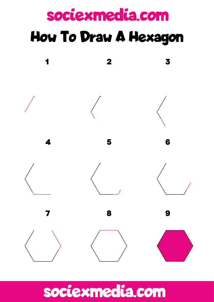 How To Draw A Hexagon easy step by step / Digital PDF Art Tutorial for ...